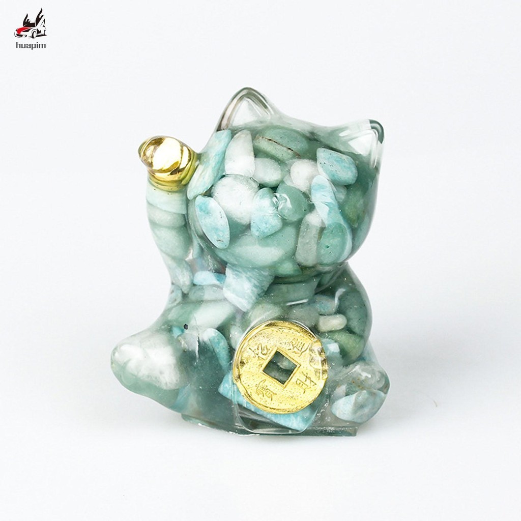 Lucky Cat Statue Crystal Cat Statue Attract Good Luck Money Wealth ...