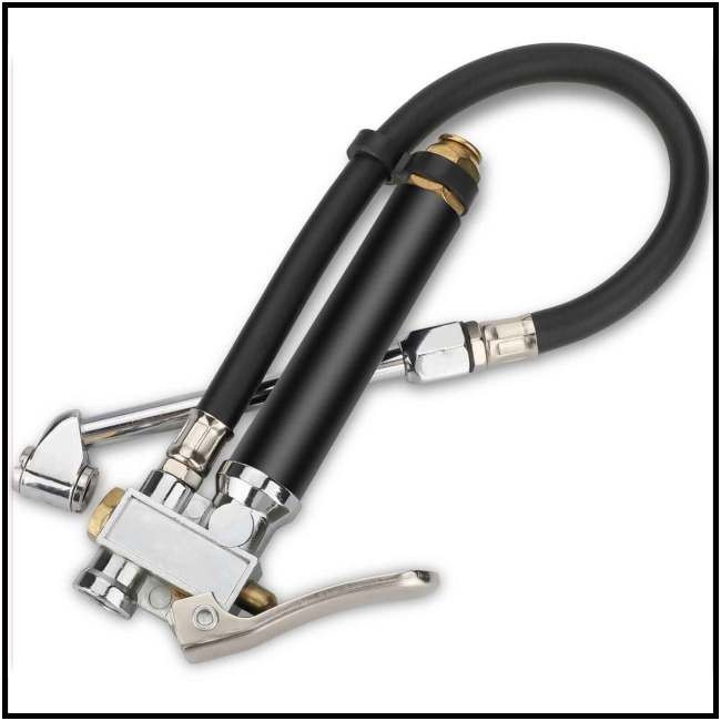 CI Air Tire Inflator With Pressure Gauge 120 PSI 6" Dual Head Chuck 12 ...