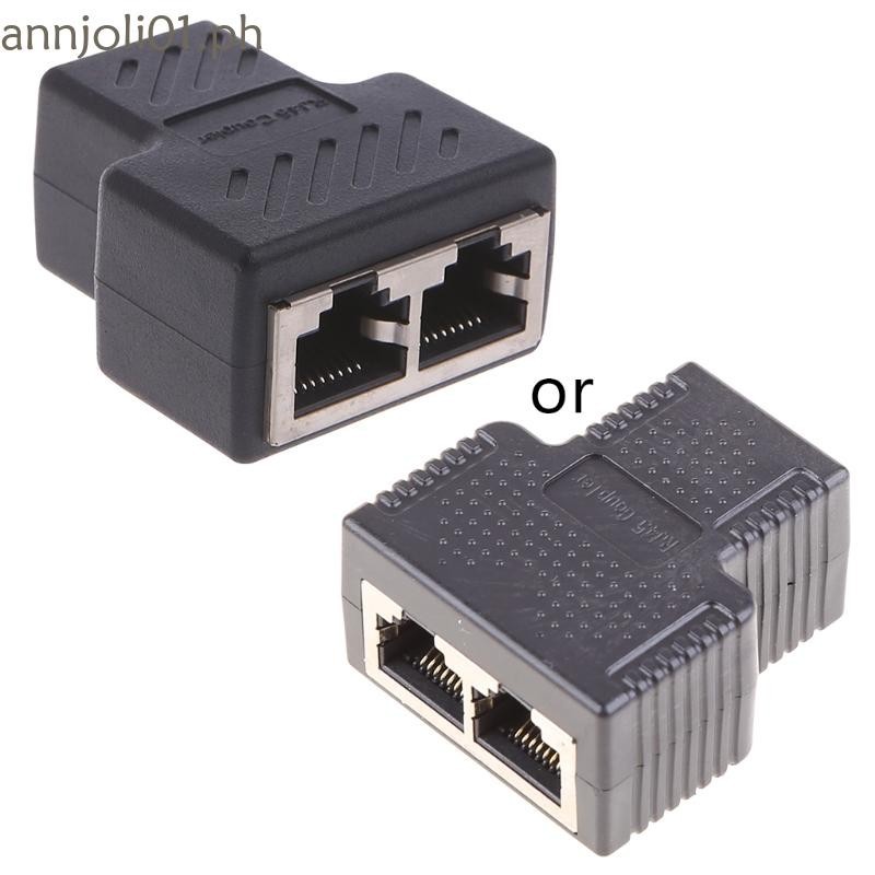 QJ RJ45 Splitter Connector Adapter 1 to 2 Ways Ethernet Splitter ...