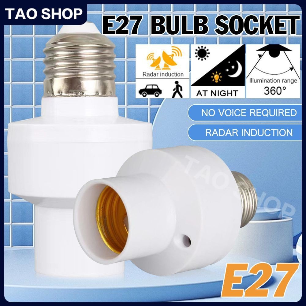 E27 Radar Sensor LED Bulb Socket Light Bulb Lamp Holder Auto On/Off ...