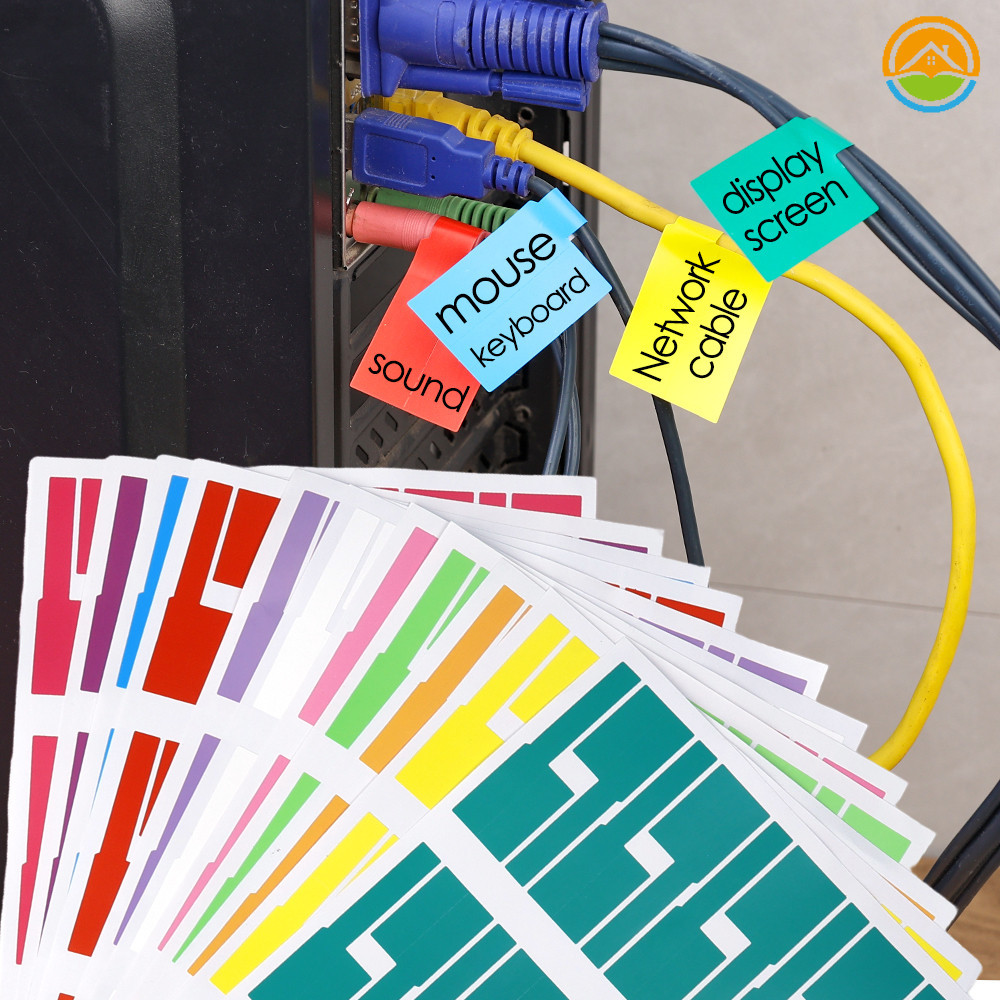 240Pcs Random Color Wire Ethernet Cable Organizer Label Sticker ...