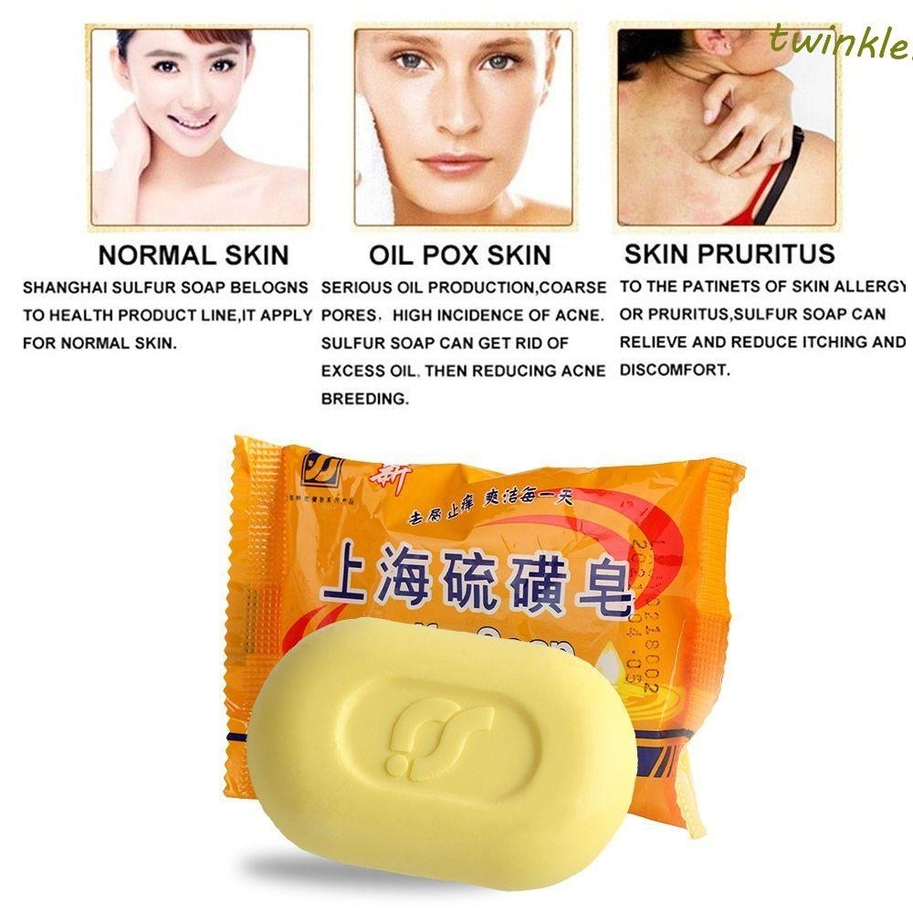TWINKLE1 Sulfur Soap Fungus Seborrhea Skin Pimple Eczema Dermatitis Psoriasis Sulfur Shampoo ...