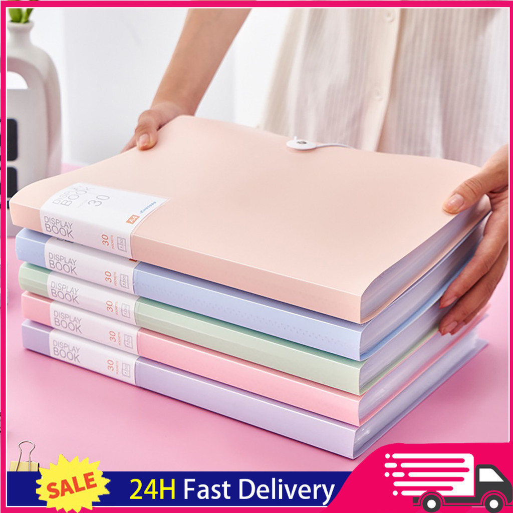 30/60 Pages Clear Book File Organizer A4 Test Paper Folder Protectors ...