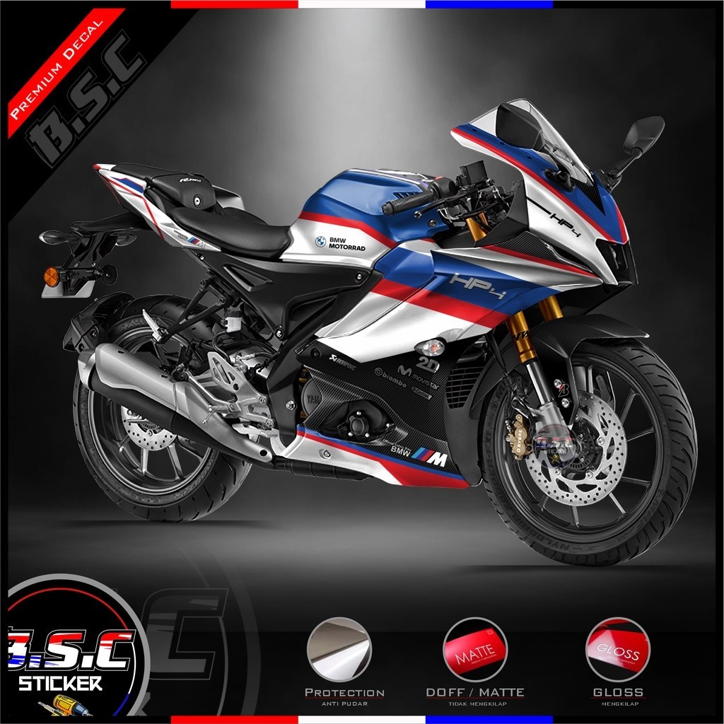 Sticker Decal All New R15 V4 FULL BODY Motif BMW Livery White | Shopee ...