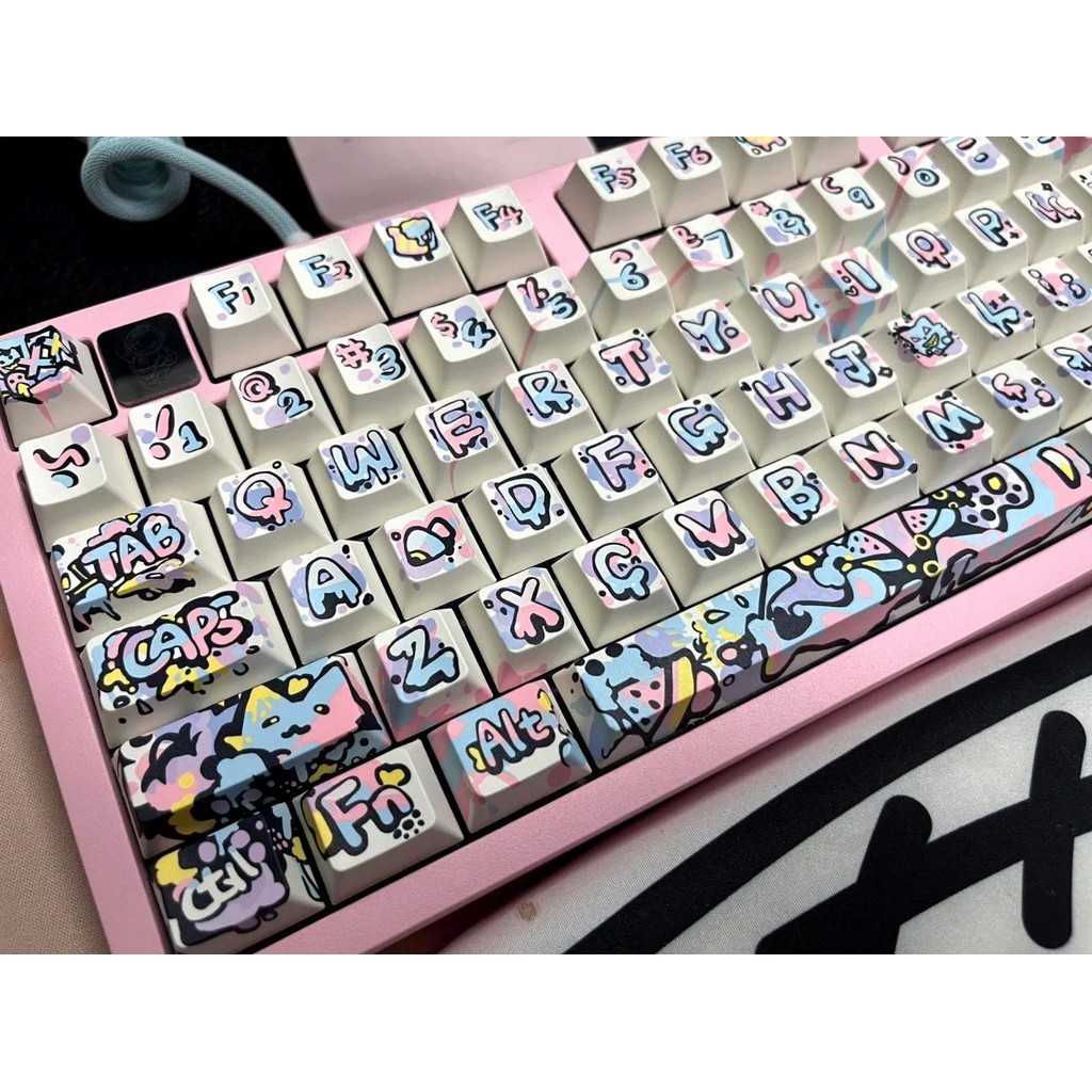 Electric Syllables Keycap MDA/Cherry Profile PBT Five-sided Dye ...