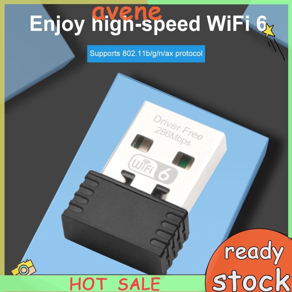 WIFI6 Mini WiFi Dongle 286.8Mbps 2.4GHz Wireless External Receiver for ...