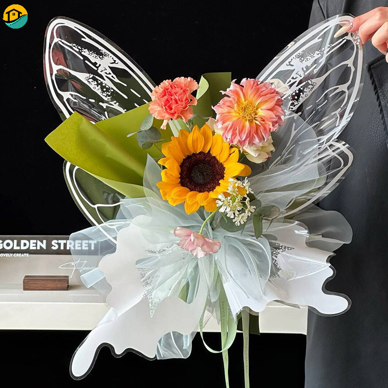 20 Sets DIY Handmade Waterproof Butterfly Shape Bouquet Wrapping Paper ...
