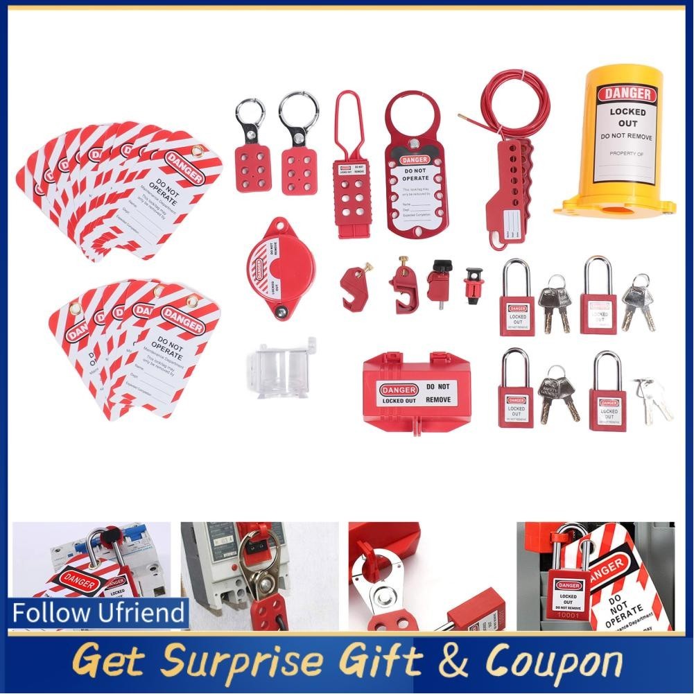 Ufriend Safety Padlocks Lockout Tagout Kit Emergency Stop Button Lock ...