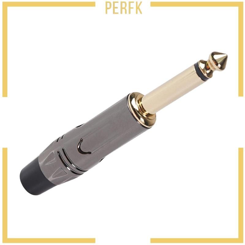 [Perfk] 6.35mm Mono Plug Male Jack Plug Gold Plated Soldering Jack TR ...