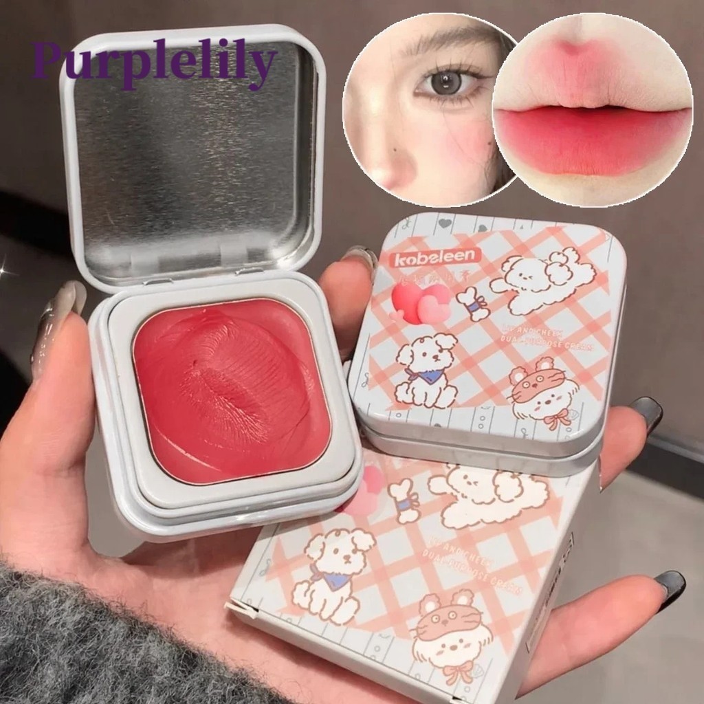 Multi-function Blush Cream - Natural Cheek Face Rouge Cute Iron Box ...