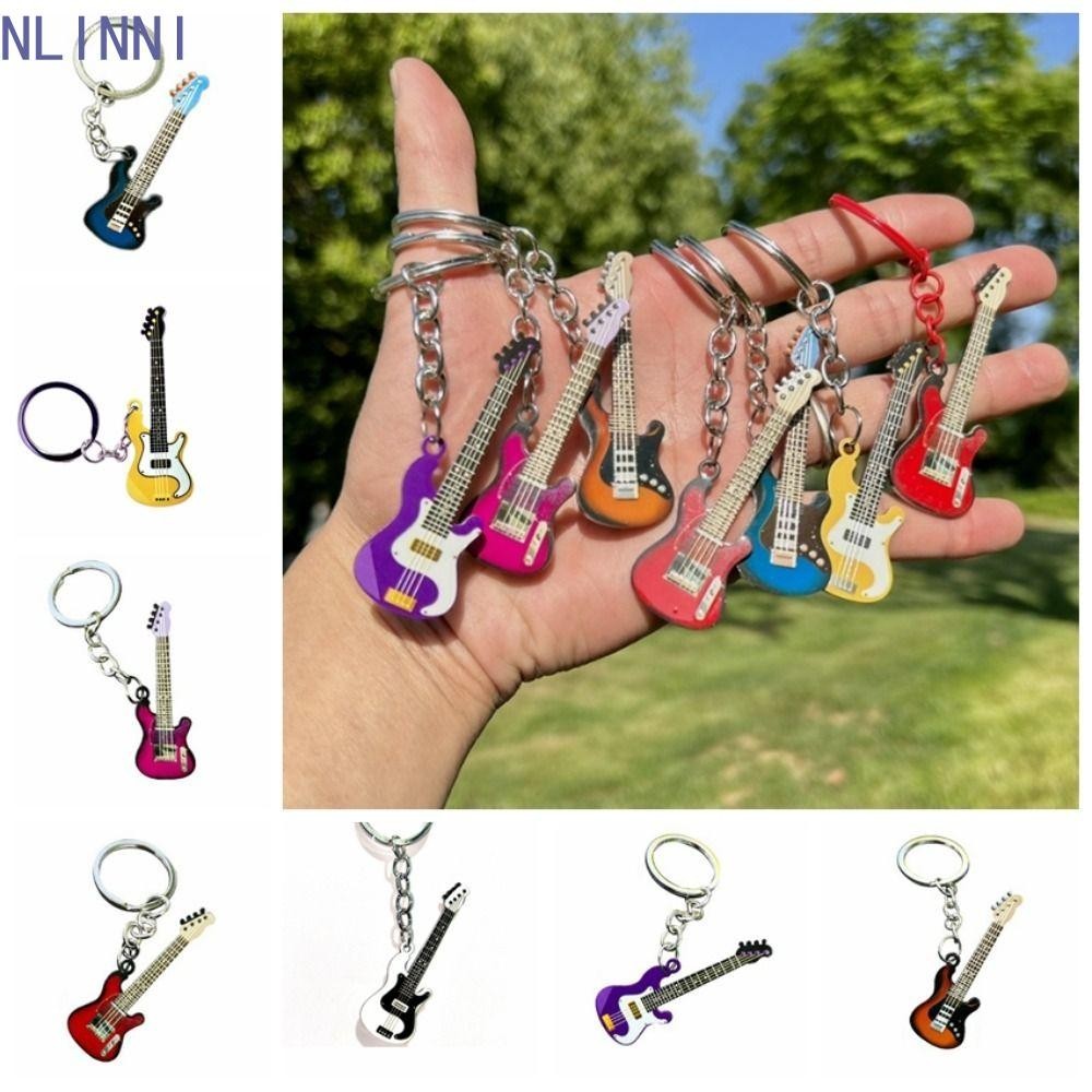 NLINNI Guitar Key Chain, Hip Hop Colorful Guitar Keyring, Key Chain ...