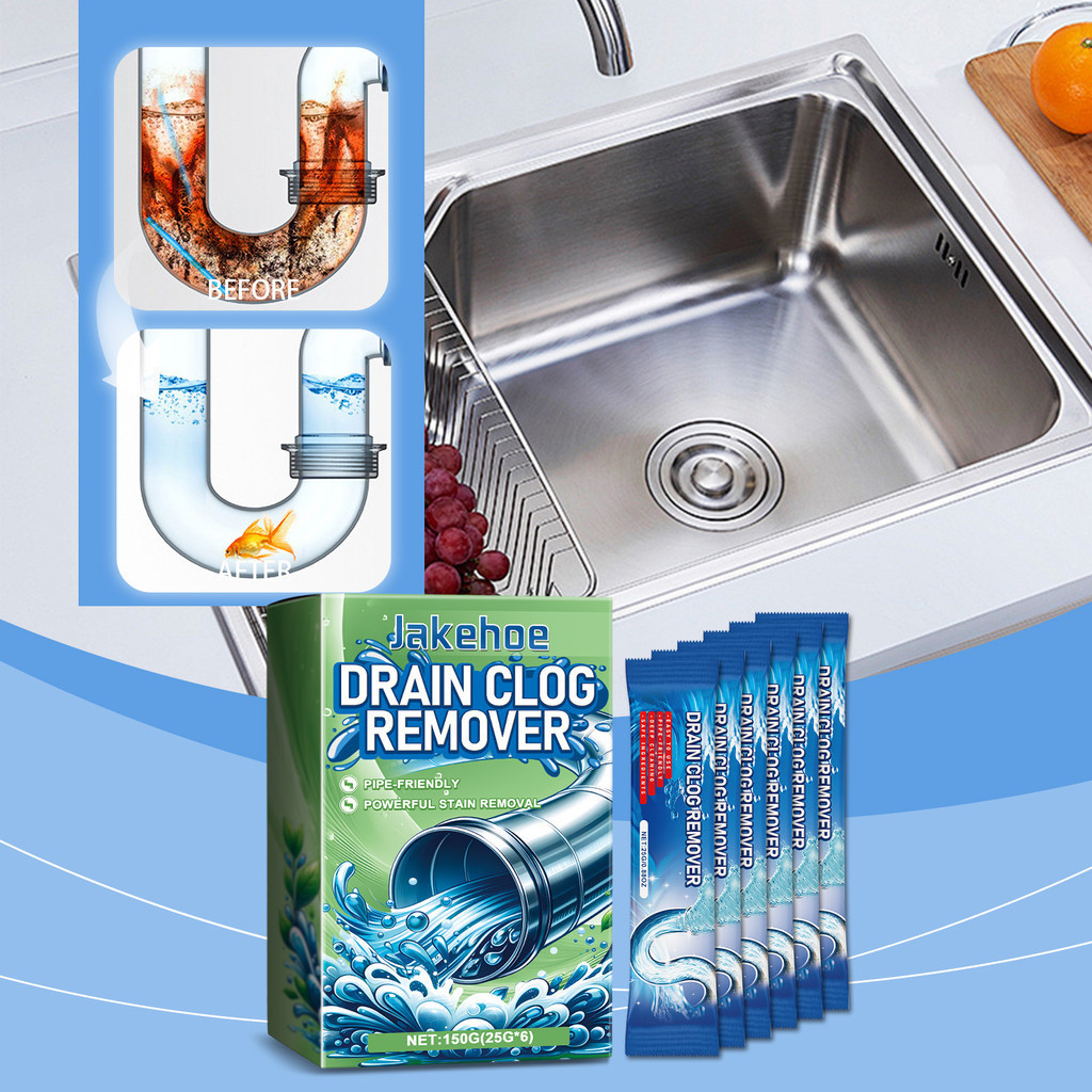 150g jakehoe Drain Cleaning Powder Kitchen Bathroom Sewer Pipe Cleaning ...