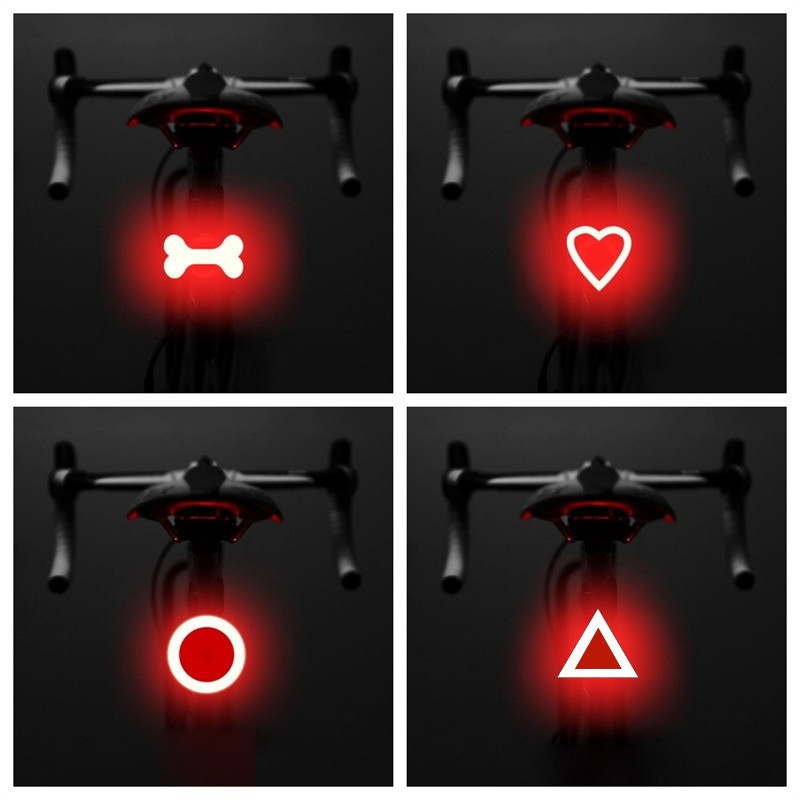 Super Bright Bike Taillights - USB Rechargeable Round, Heart & Star ...