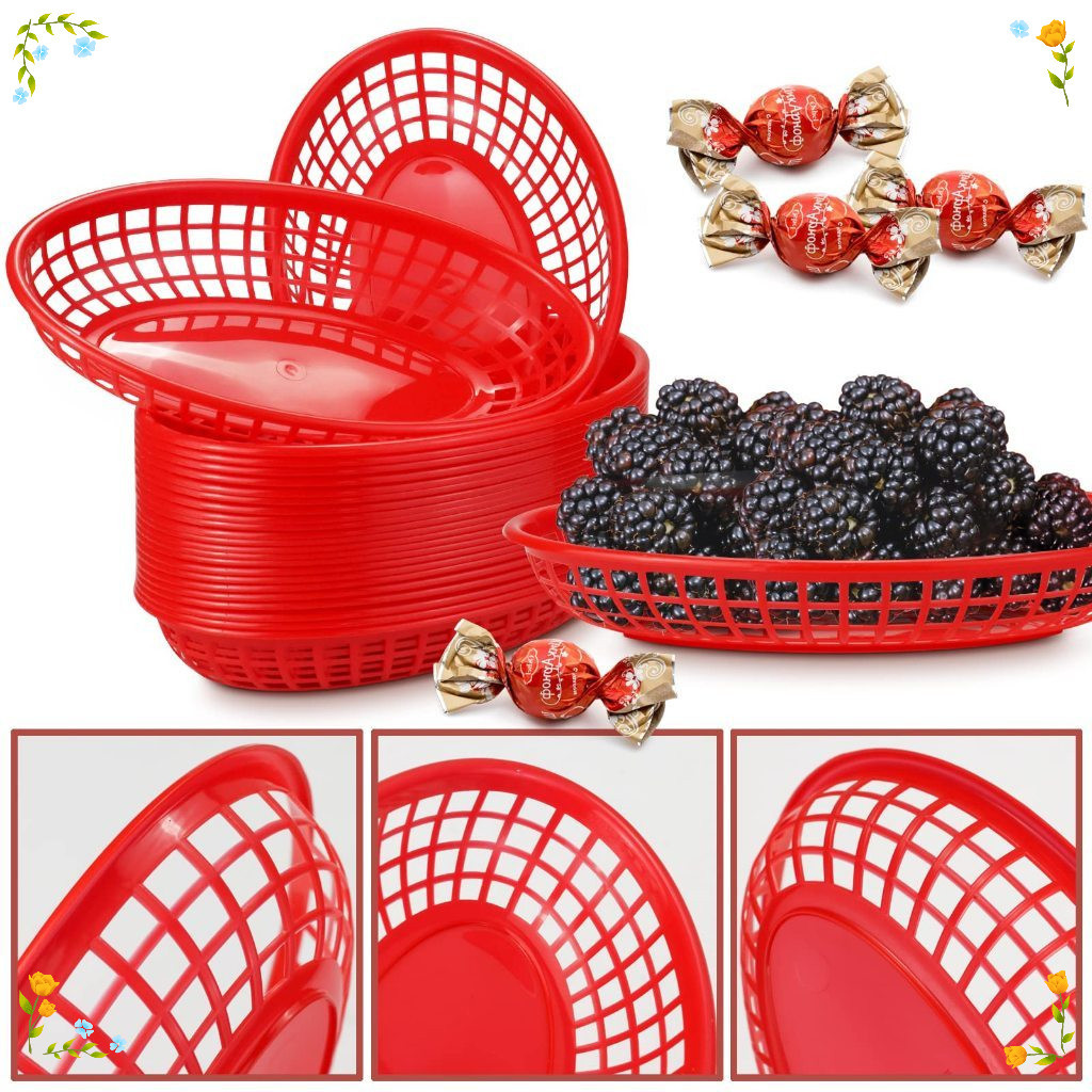 Oval Food Tray Fast Food Serving Tray Food Basket Plastic Basket ...