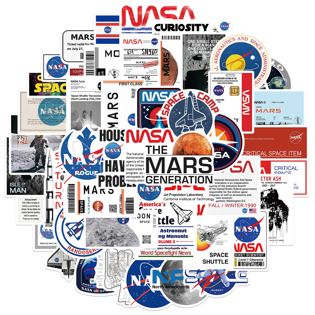 Y&P| NASA Stickers Set Cartoon Graffiti Waterproof Decals Pack for Kids ...