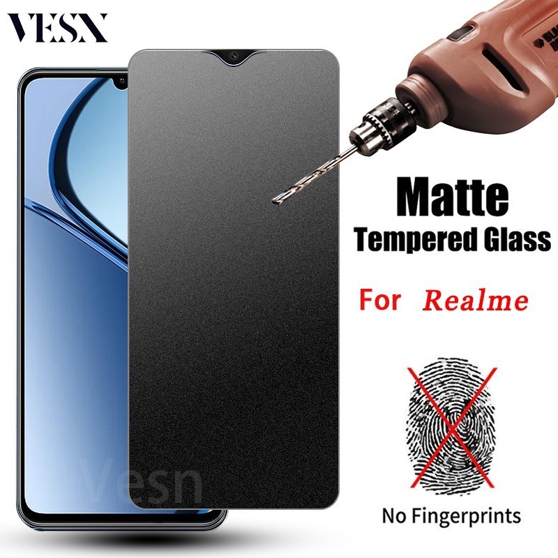 Matte Tempered Glass Screen Protector For Realme C65 C63 C61 V60 Narzo 70 70x N65 N63 P1 Pro 4G ...