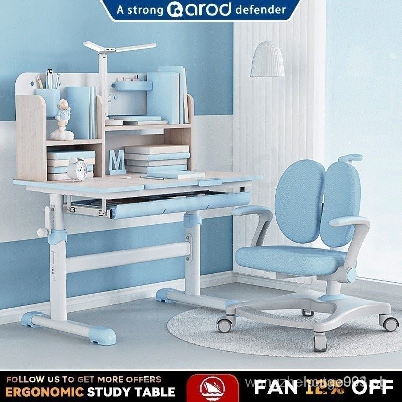 Ergonomic Kids Study Table Children Kids Table and Chair Set, Height ...