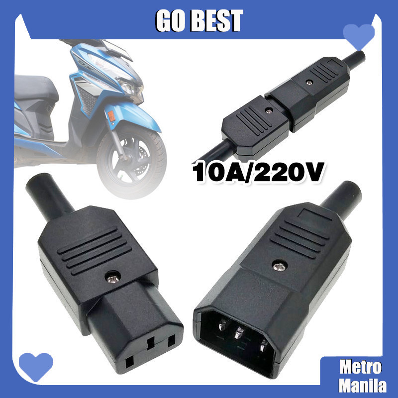 " IEC Straight Cable Plug 3 Pin AC Straight Female Male Socket Charging ...