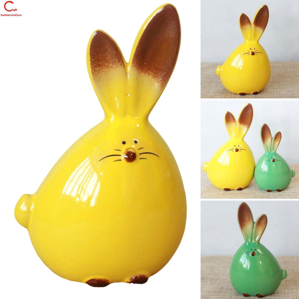 Easter Ceramic Bunny Sculpture Garden Animal Combination Modern ...