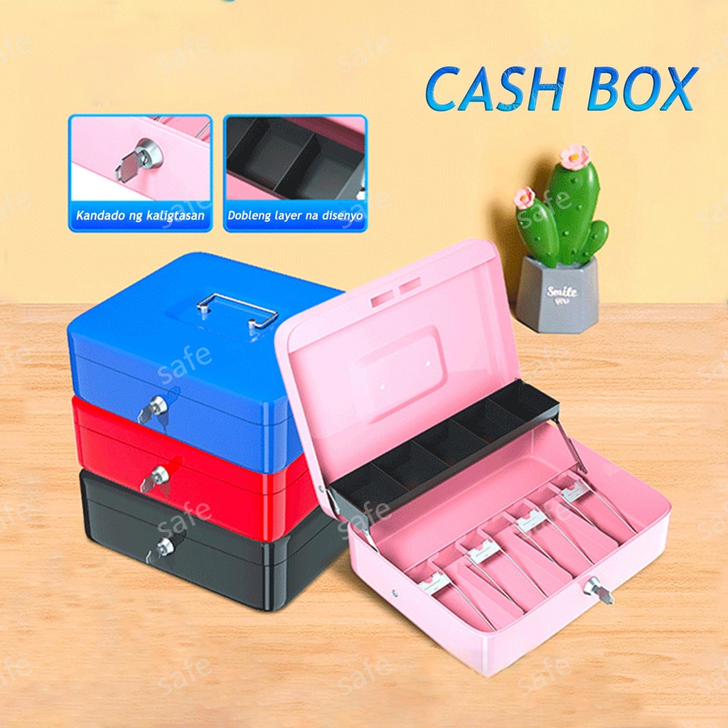 Cash Box With Lock Cash Box Money Organizer Cashier Cash Drawer Box ...