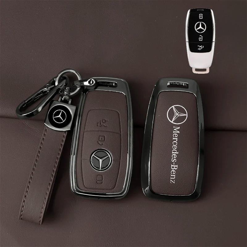 Car Leather Key Full Case Shell Holder Protection Cover For Mercedes ...
