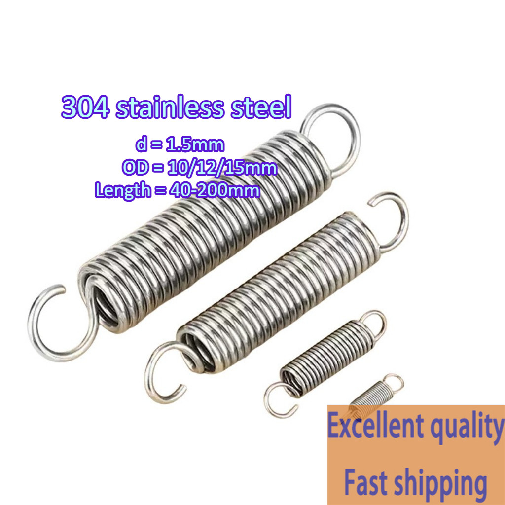 304 stainless steel Tension spring/spring d=1.5mm,OD10/12/15mm,L=30 ...