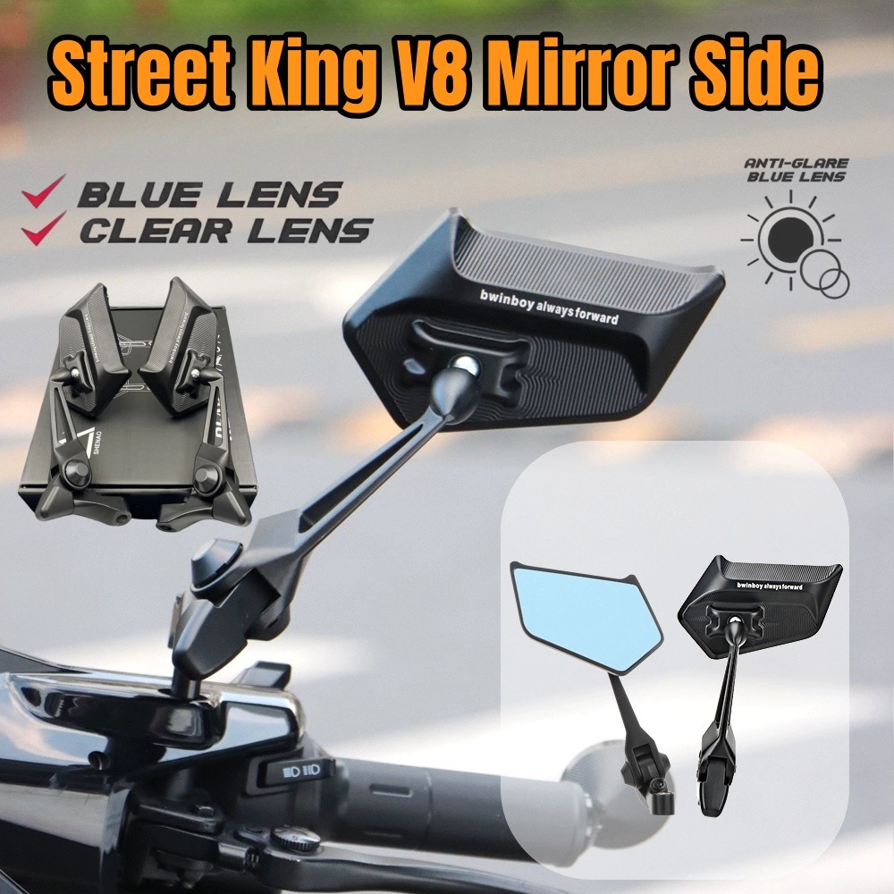 【ORIGINAL】Street King Side Mirror V8 Rearview Mirror HD Clean Lens Full ...