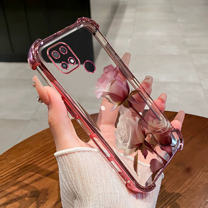 Shockproof 】 Case for POCO C40 TPU Phone Case Three Roses 2025 Cheap ...