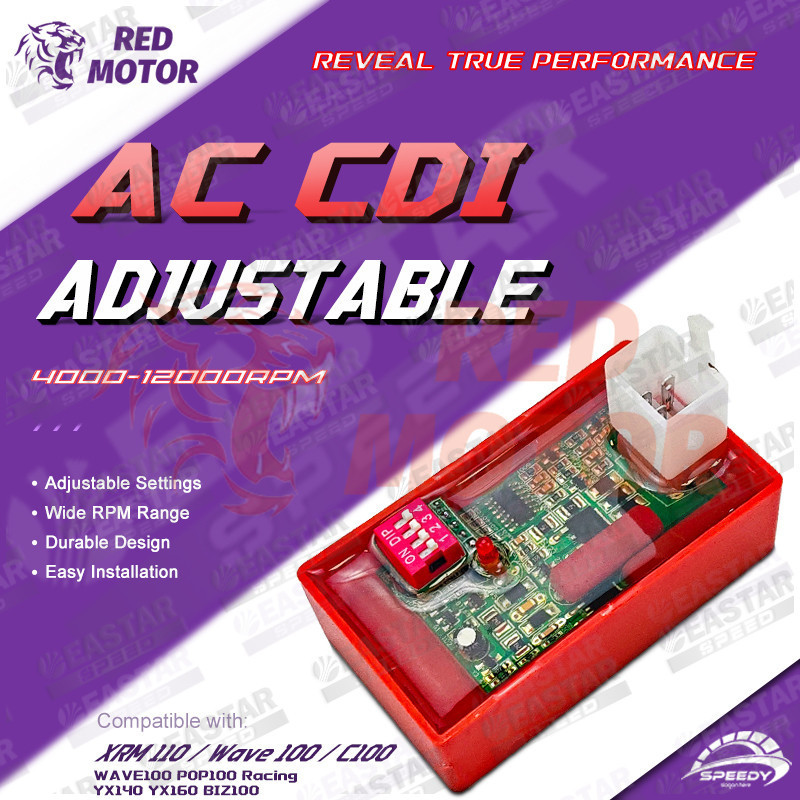5 Pins Adjustable AC CDI Unit Racing for XRM 110 / Wave 100 / C100 High-Performance | Shopee ...