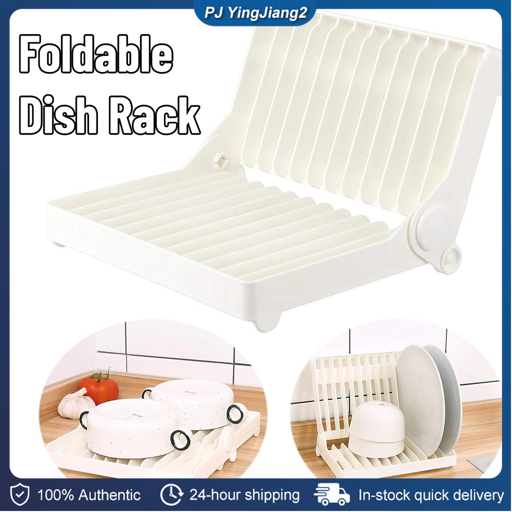 Foldable Dish Rack Kitchen Plate Utensil Cutlery Drying Rack Plastic ...