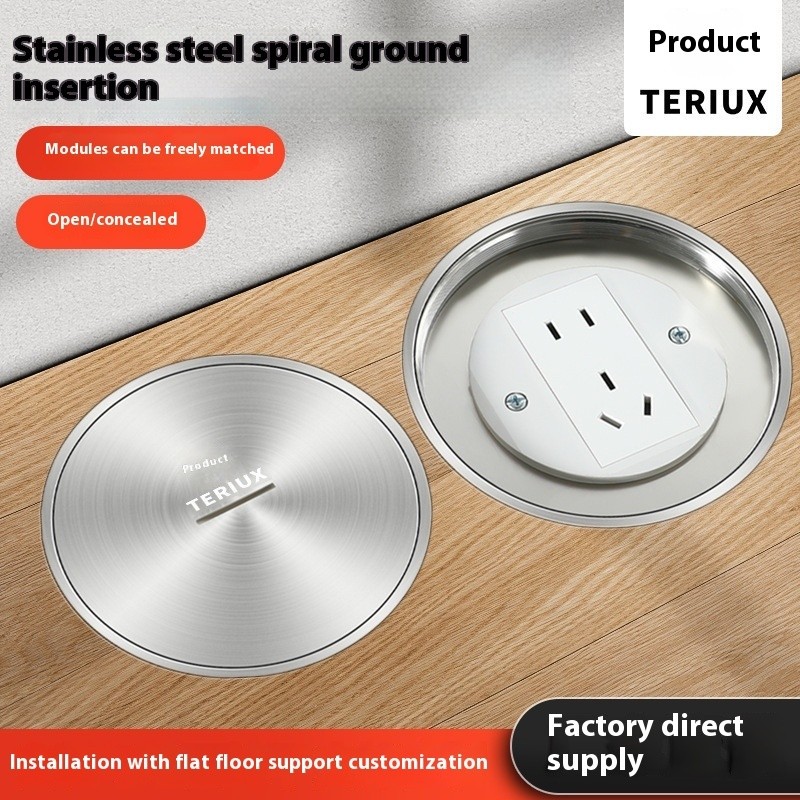 Stainless Steel Spiral Ultra-Thin Round Ground Plug Waterproof Ground ...