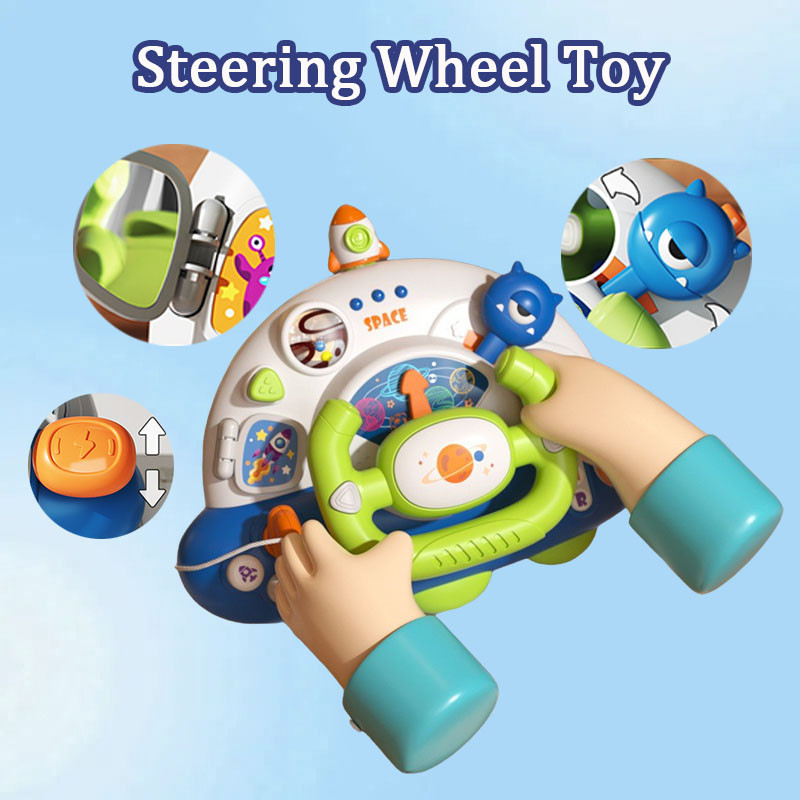 Copilot Steering Wheel Early Educational Toy Pretend Simulation Driving ...