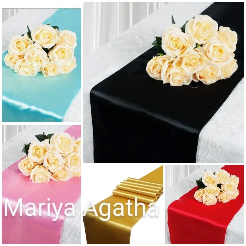 Table Runner Cloth Satin (makintab tela) Wedding Party /Mariya's Tress ...