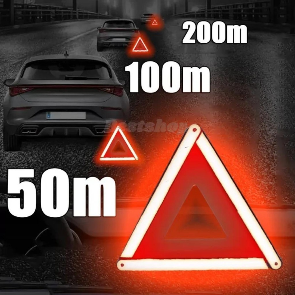Breakdown Warning Triangle Car Road Safety Reflective Tripod Night ...