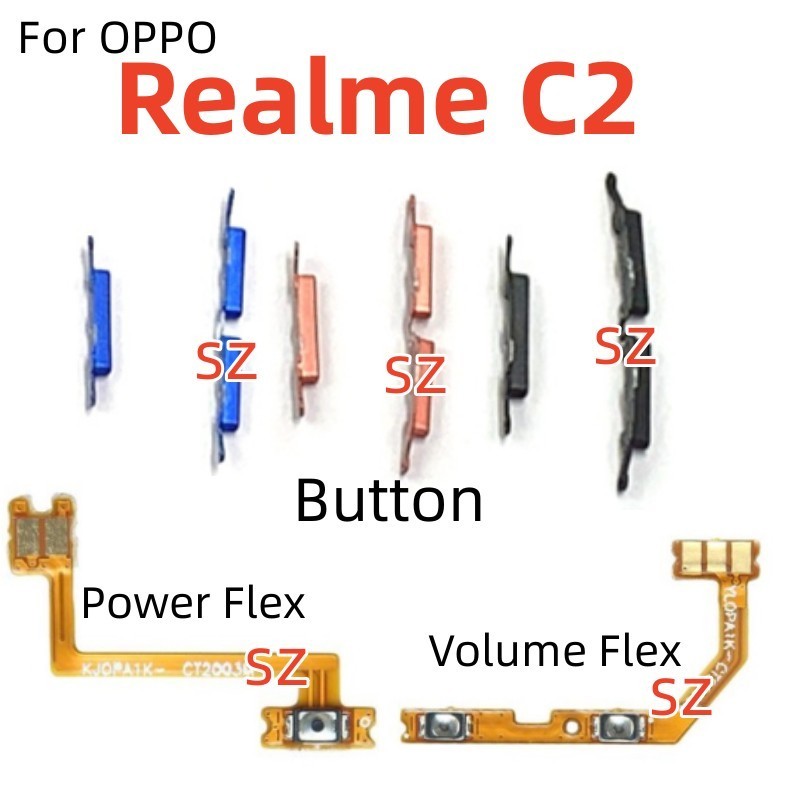 For OPPO Realme C2 New Switch Key Power On Off and Volume up down Side ...