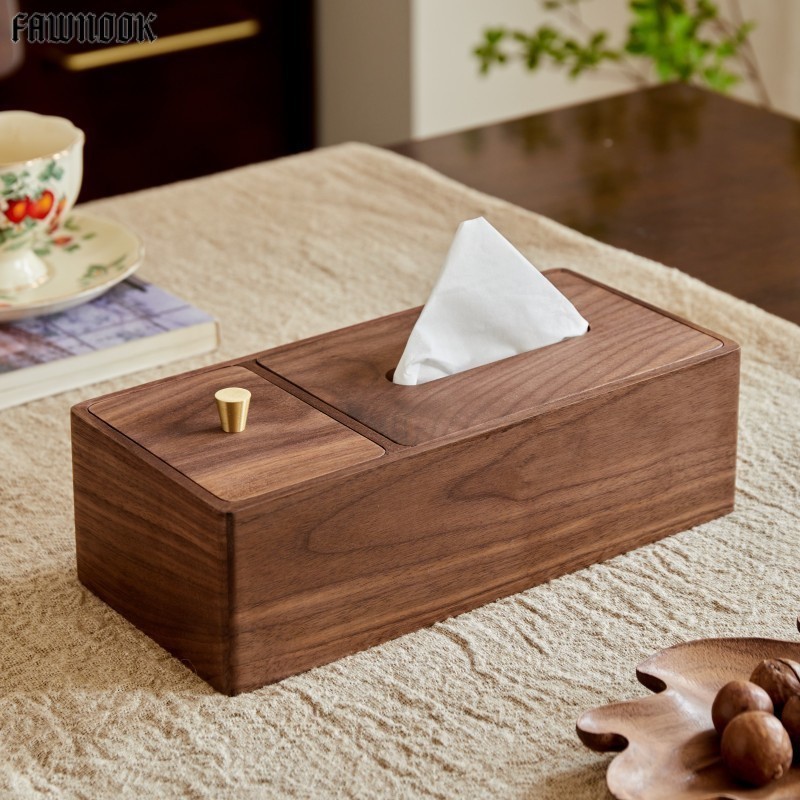 Walnut Wood Tissue Box Premium Living Room Storage Solution | Shopee ...