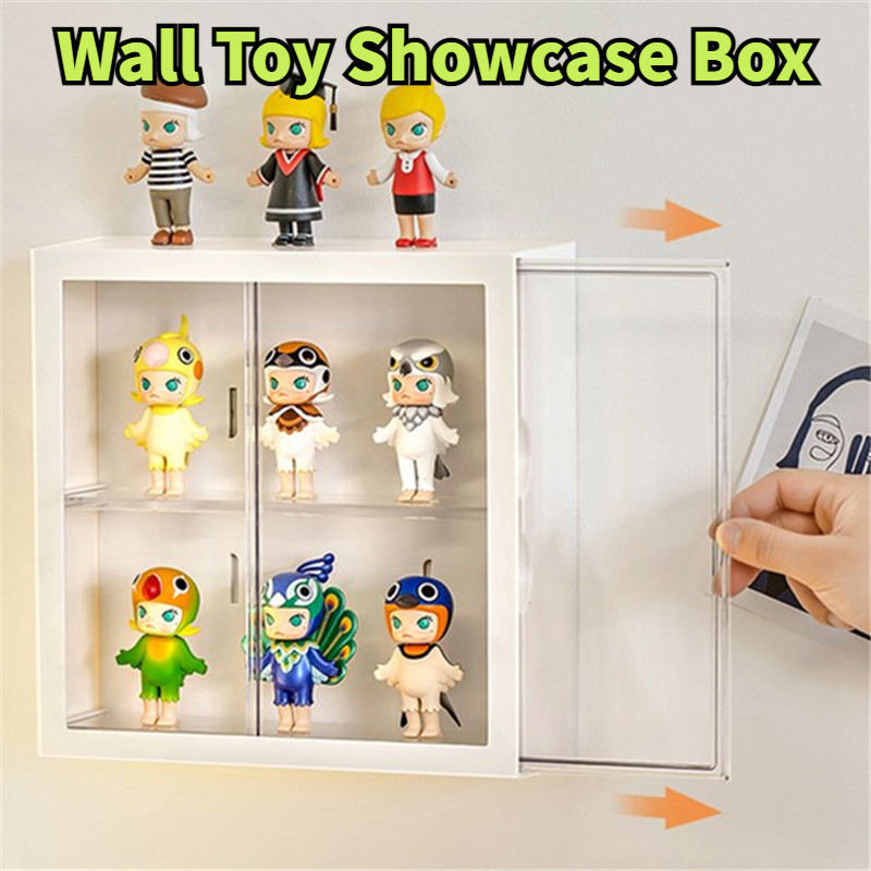Acrylic Toy Display Storage Box Wall Mounted Figures Storage Organizer ...