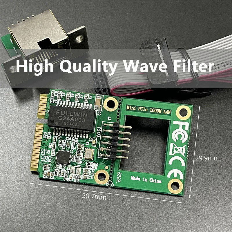 NEW Mini PCIE Gigabit Ethernet Network Adapter RTL8111H/RTL8111F Chip 10/100/1000Mbps Mini PCI ...