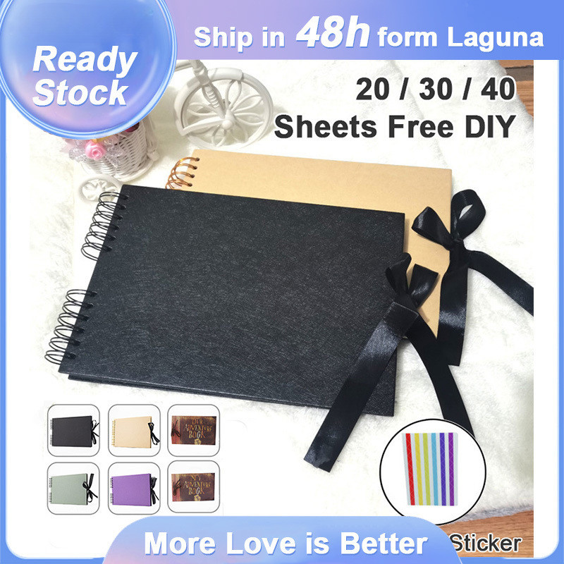 40/60/80 Pages Scrapbook Album DIY Photo Album Book with free Sticker ...