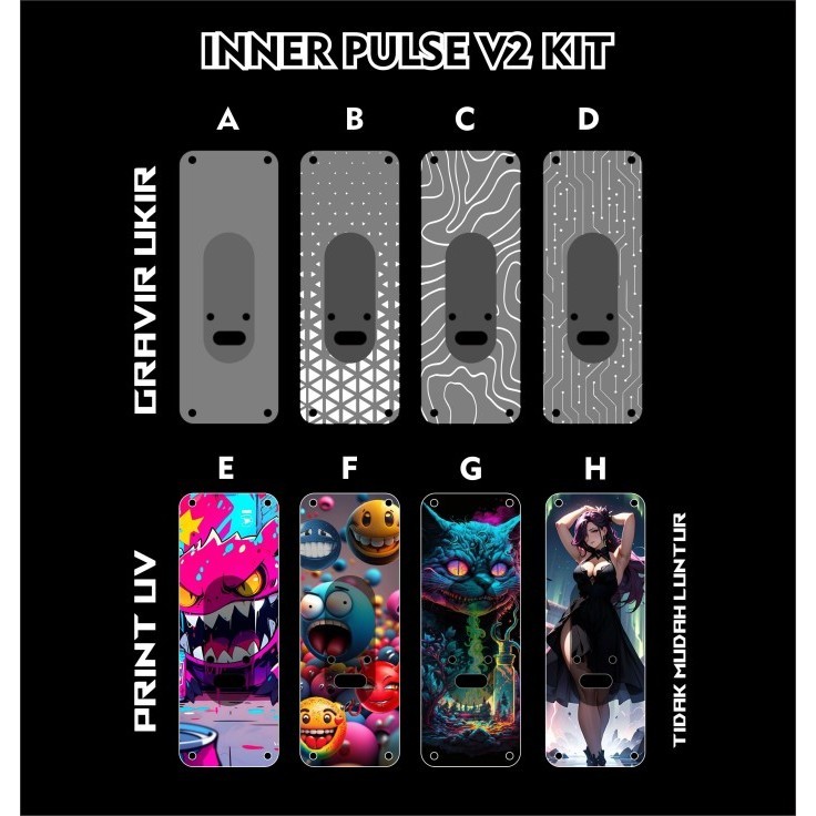 Inner Acrylic/Garskin Acrylic PUlSE V2 KIT Plain, GRAVIR And UV PRINT ...