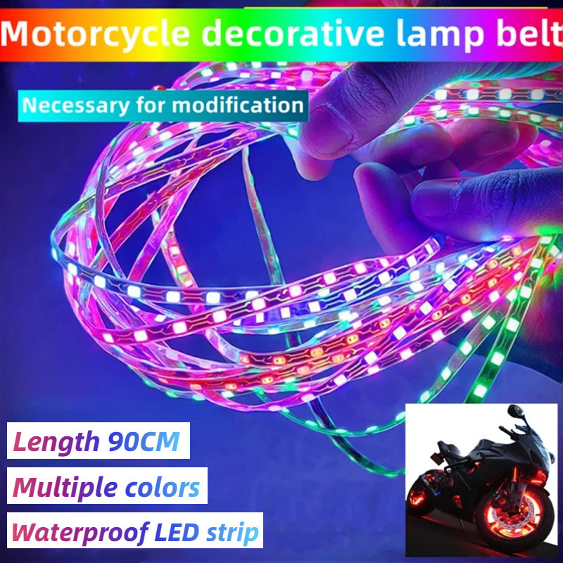90CM 12V LED Car Truck Light Flashing Motorcycle Decorative Soft Lights ...