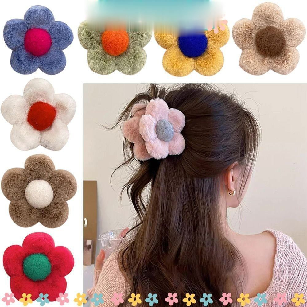 COCO Wholesale 12pcs Trendy Hair Accessory Flower Fur Hair Clamp Hair ...