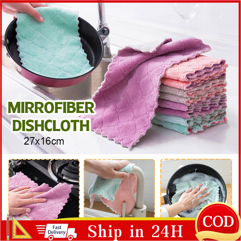 Square Microfiber Cloth Kitchen Clothes Dish Washing Hand Towel/ Hand ...