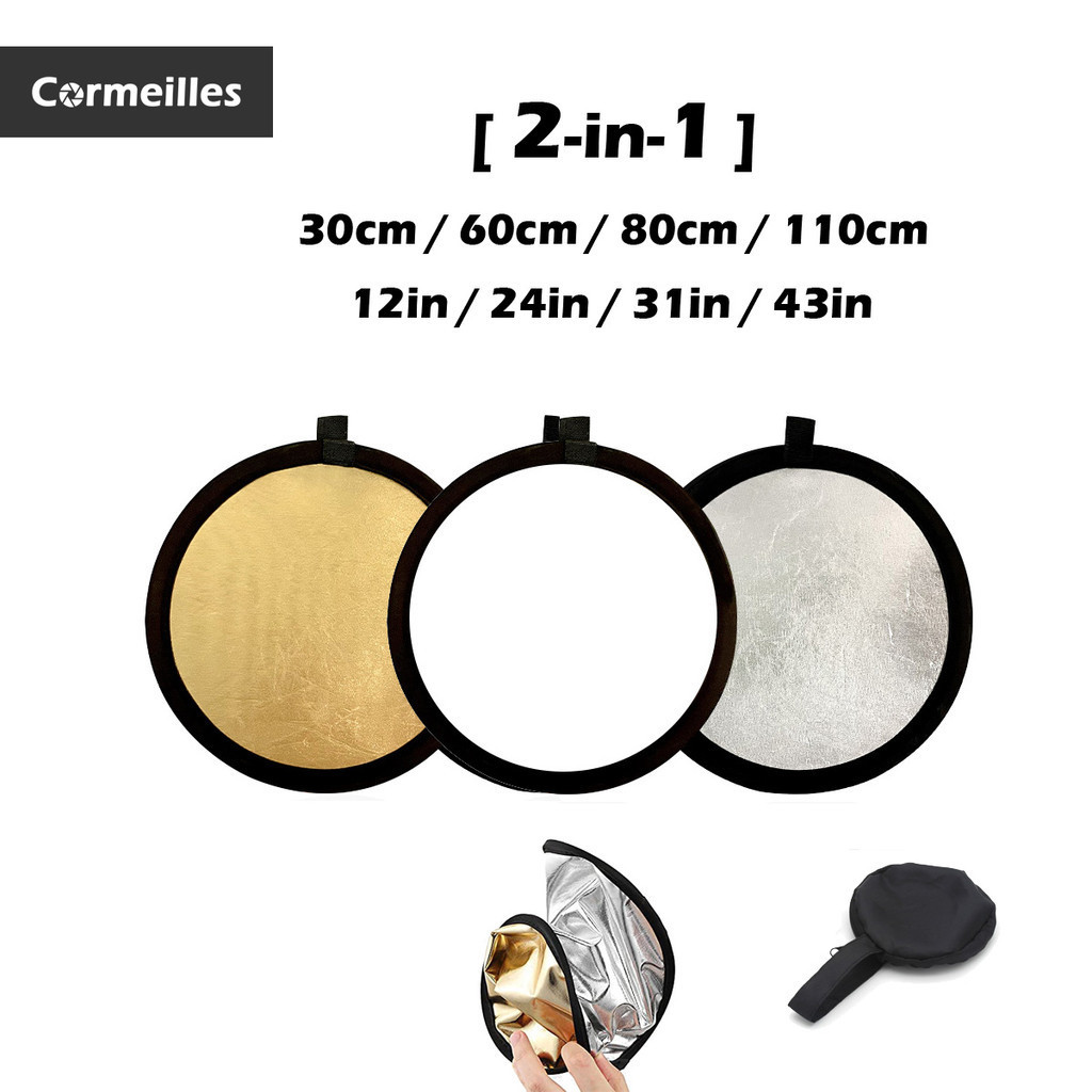 30/60/80/110cm 2-in-1 Portable Collapsible Light Reflector for for ...