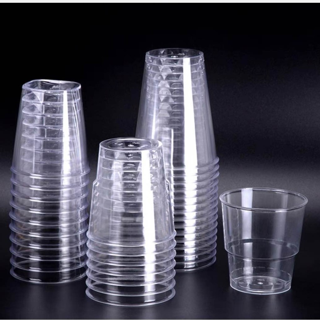 20Pcs/Pack Aviation Crystal Hard Plastic Cup Reusable Drinking Cup ...