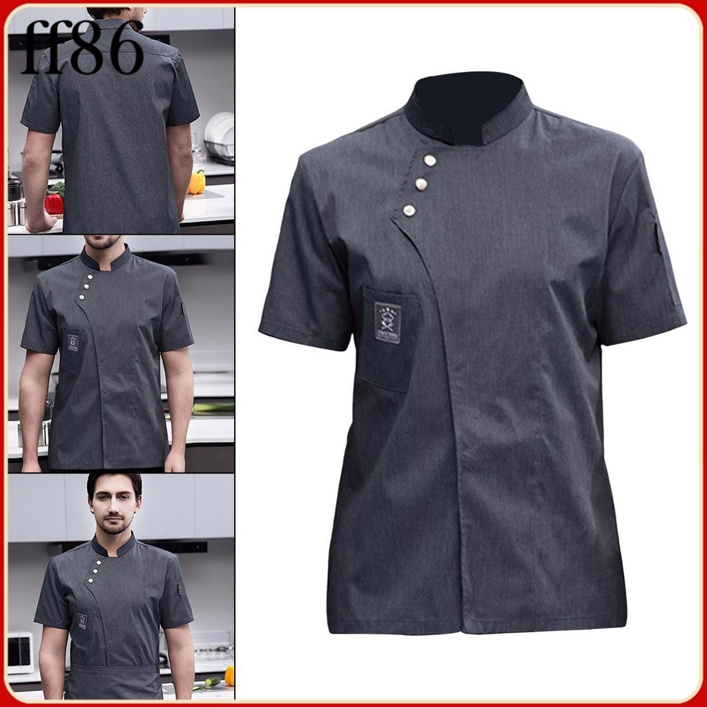 1/2/3 Short Sleeve Chef Jacket Simple Cooking Clothes for Restaurant ...