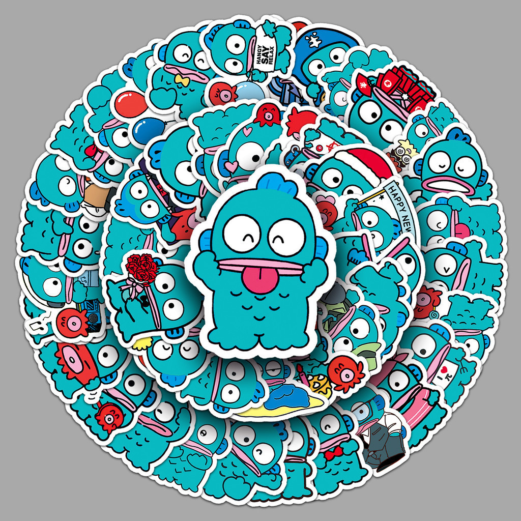 50Pcs Hangyodon Cartoon Cute Sticker Set Sanrio Ugly Fish Waterproof ...