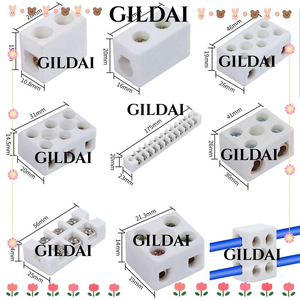 GILDAI Ceramic Wiring Terminal Block, 1 In 1 Out High-temperature ...