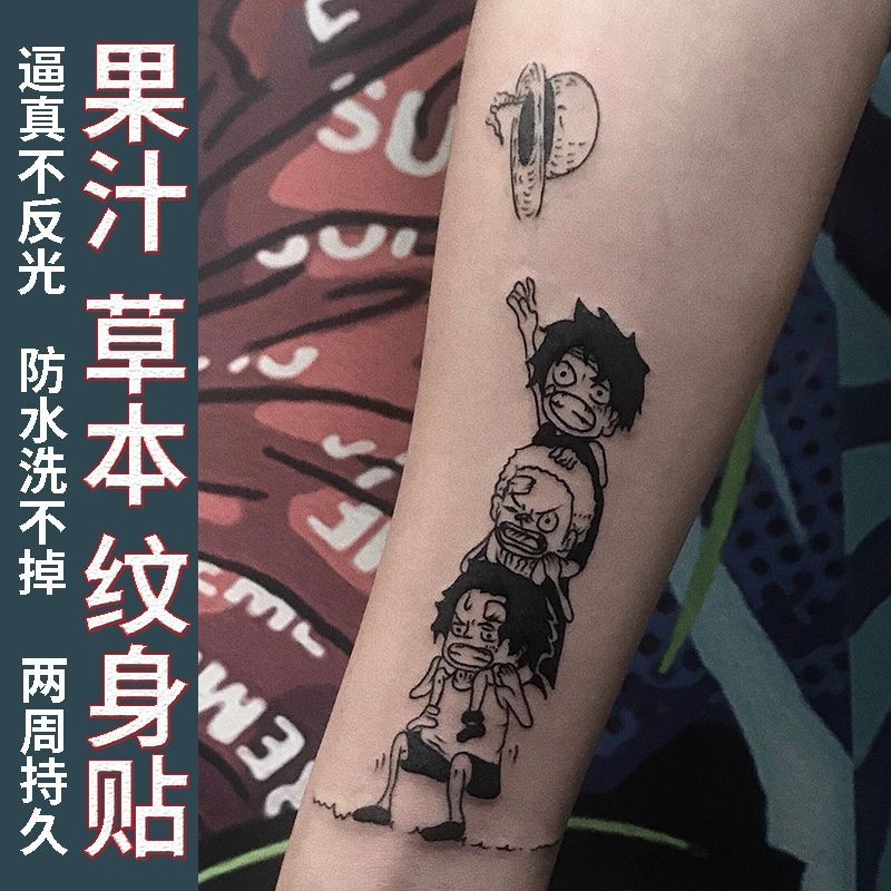 Herbal Tattoo Sticker One Piece Luffy Juice Plant Female Male Semi ...