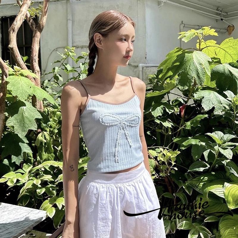 HANNIE House- Women´s Summer Backless Low Cut 3D Bow Decor Knit ...